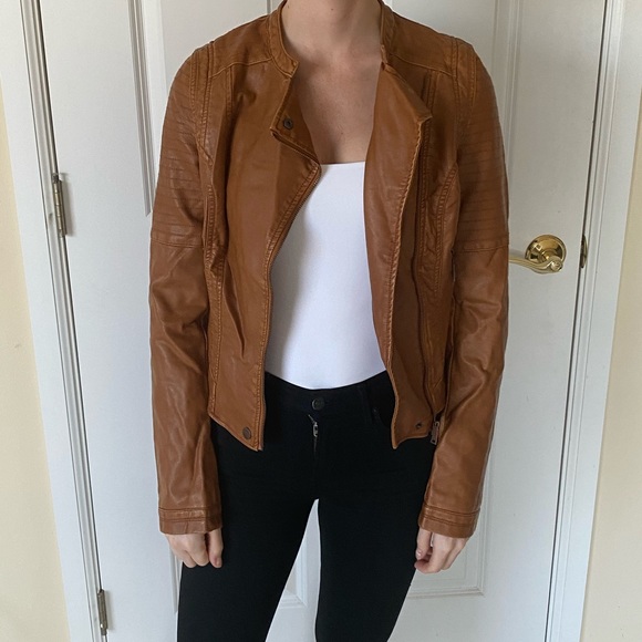 Jackets & Coats | Chestnut Faux Leather Jacket Xs | Poshmark